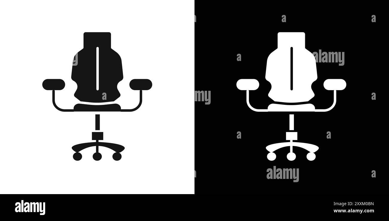 Gaming armchair icon Vector symbol or sign set collection in black and ...
