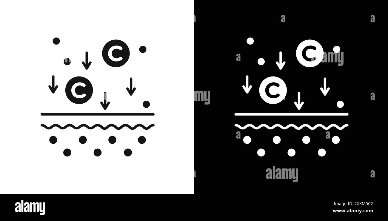 Collagen icon Vector symbol or sign set collection in black and white ...