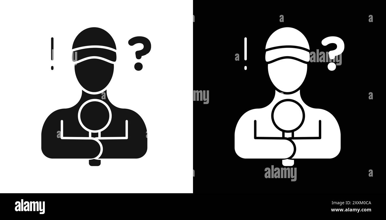 Curiosity icon Vector symbol or sign set collection in black and white ...