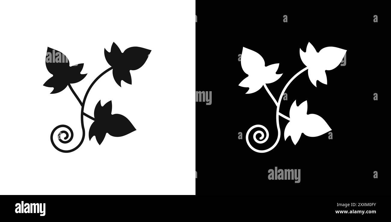 English ivy icon Vector symbol or sign set collection in black and ...