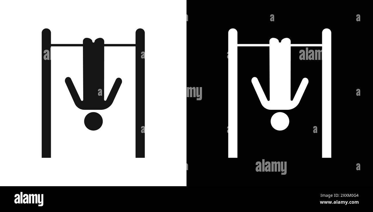 exercise hang bar icon Vector symbol or sign set collection in black ...