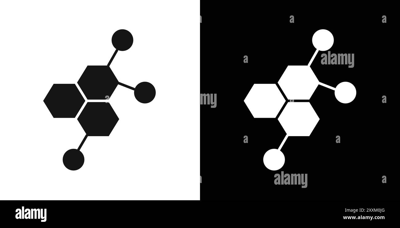 Hormones icon Vector symbol or sign set collection in black and white ...