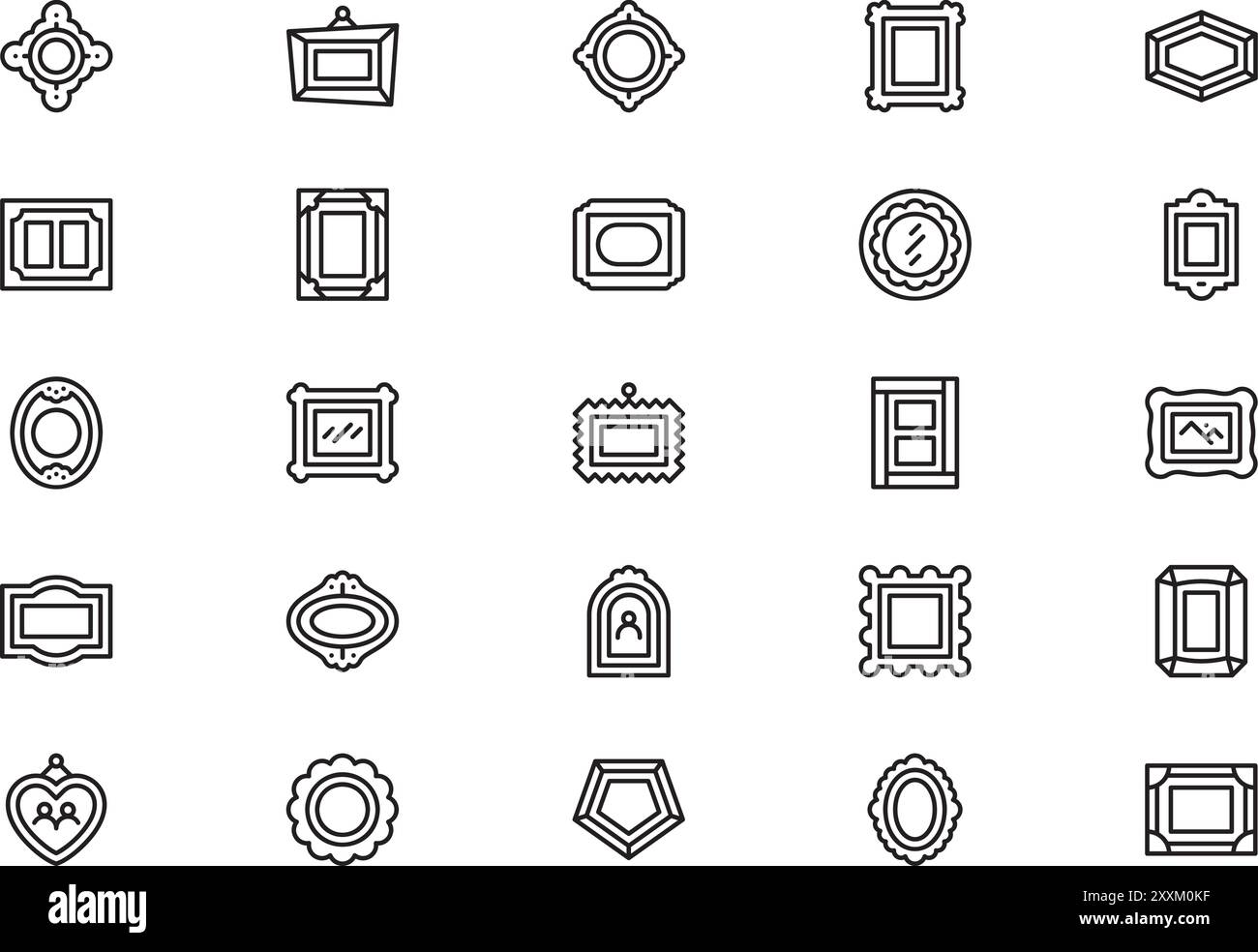 Frames icons collection is a vector illustration with editable stroke ...