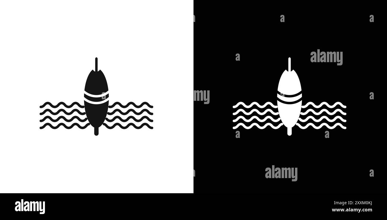Fishing float in water icon Vector symbol or sign set collection in ...