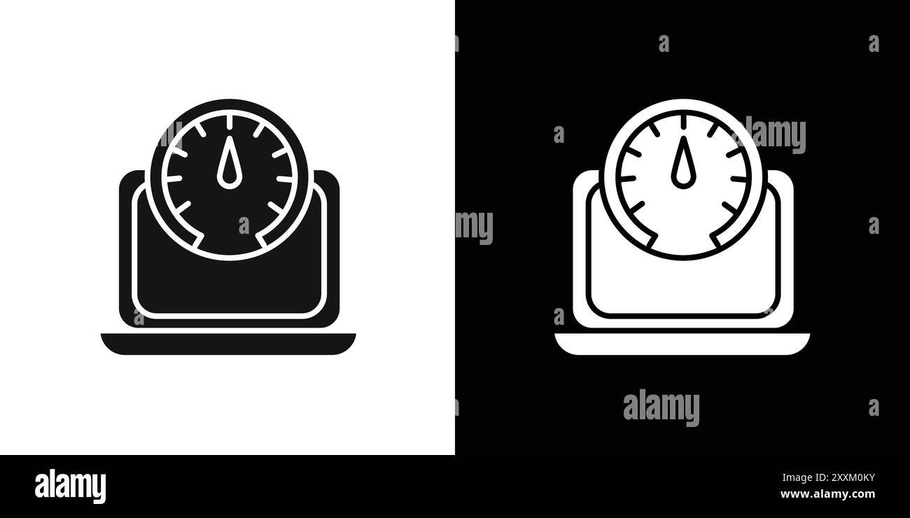 Network speed test icon Vector symbol or sign set collection in black ...