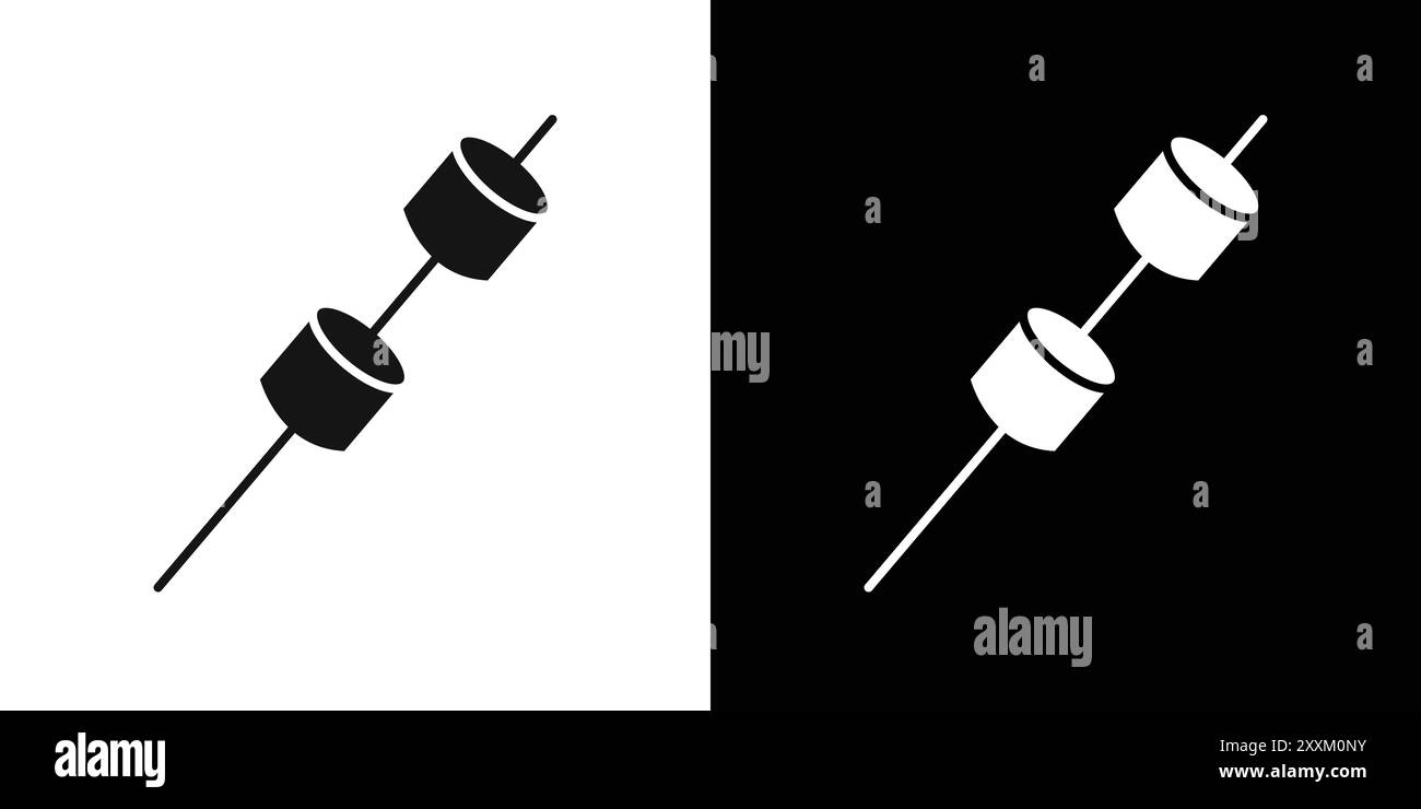 Marshmallow stick icon Vector symbol or sign set collection in black ...