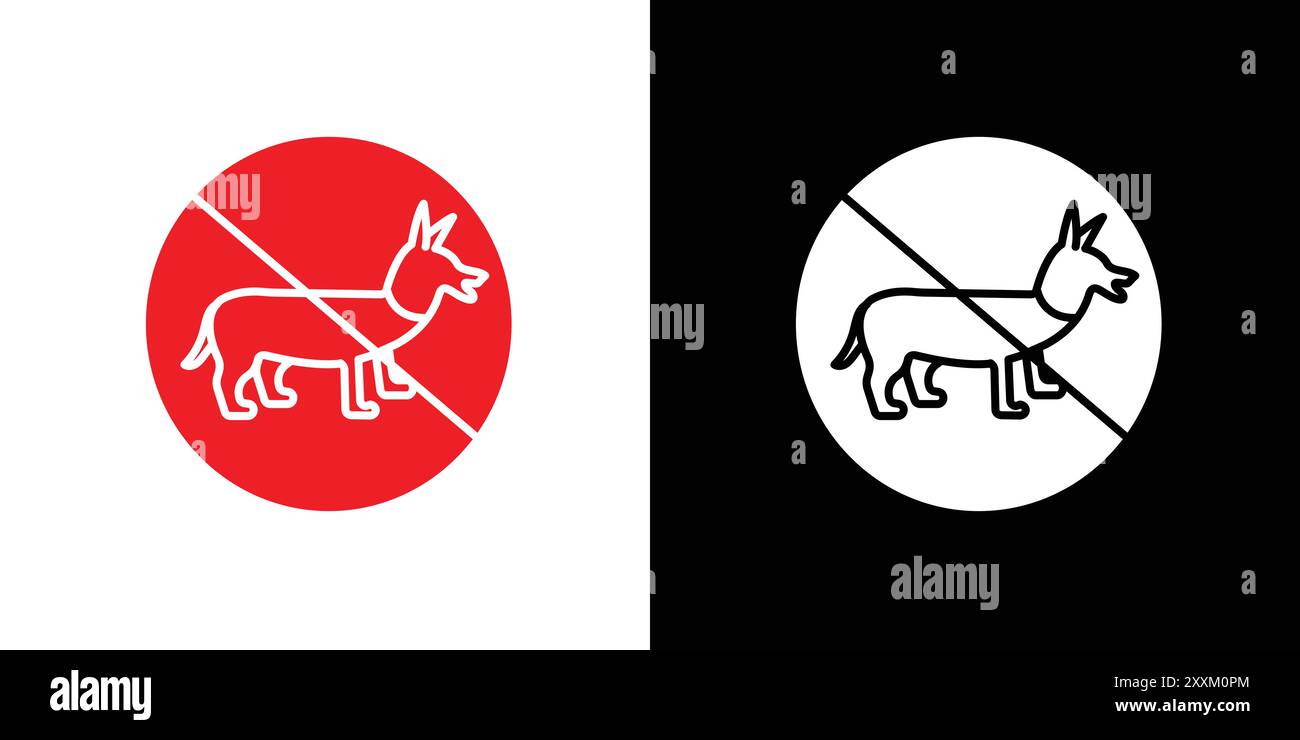 No dogs allowed icon Vector symbol or sign set collection in black and ...
