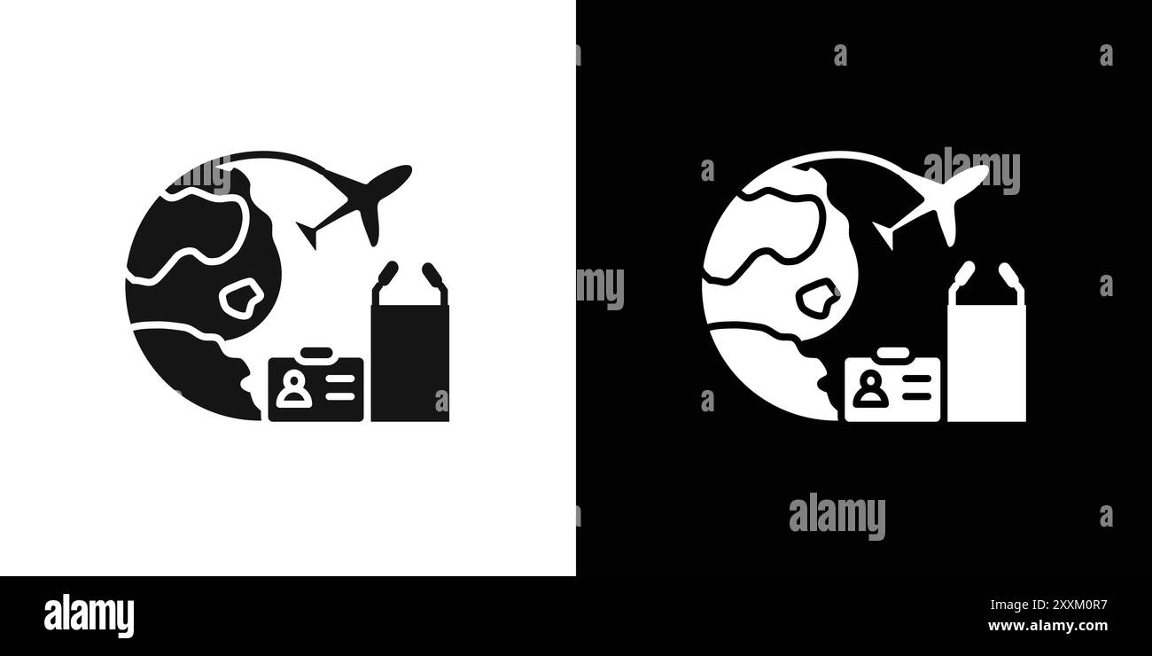 MICE tourism icon Vector symbol or sign set collection in black and ...