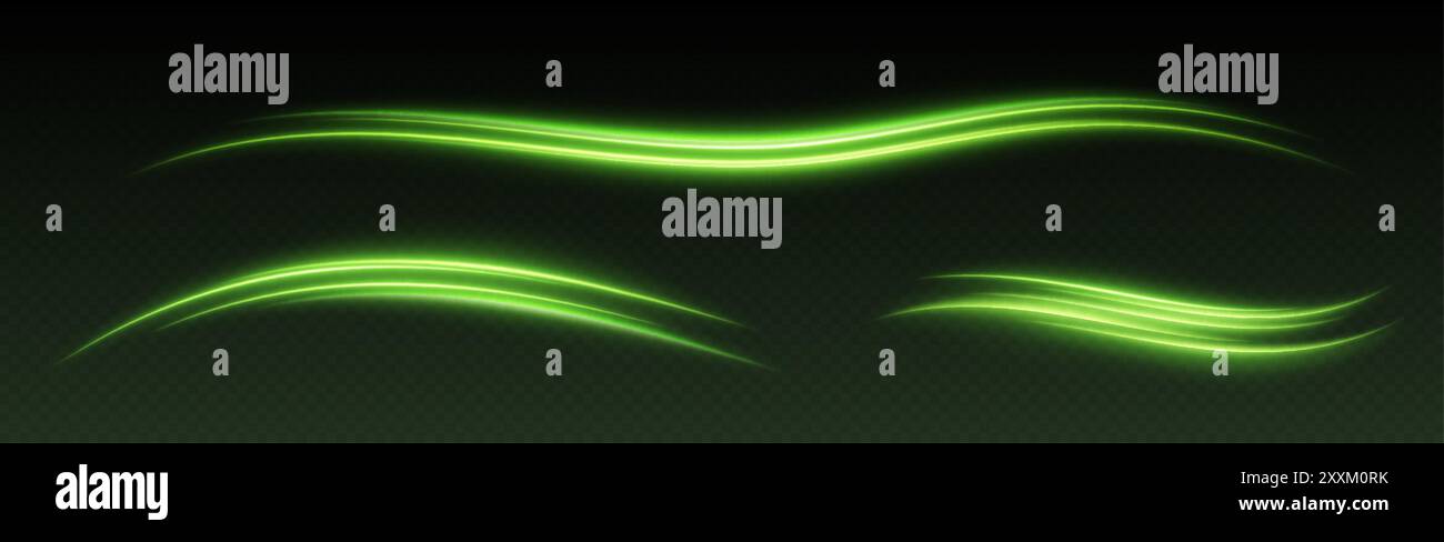 Glowing red light swirls with smooth, flowing curves. Light effect in ...