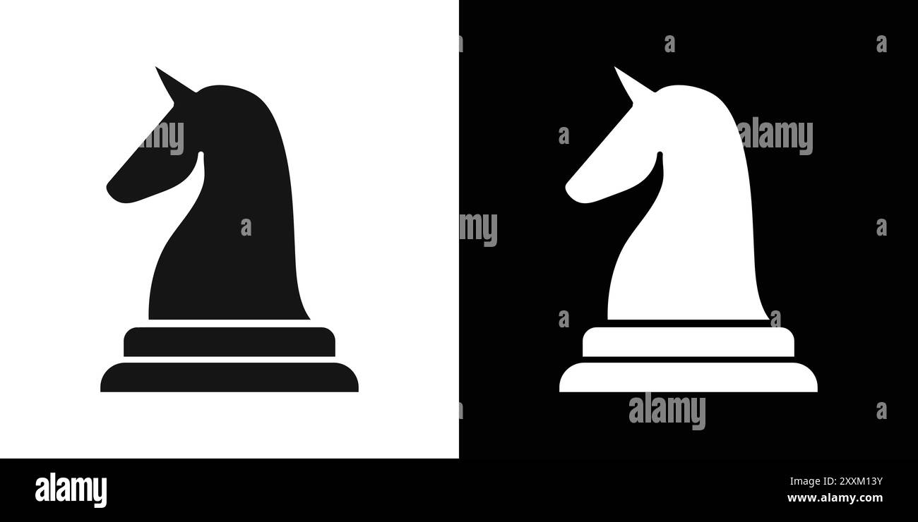 knight chess icon Vector symbol or sign set collection in black and ...