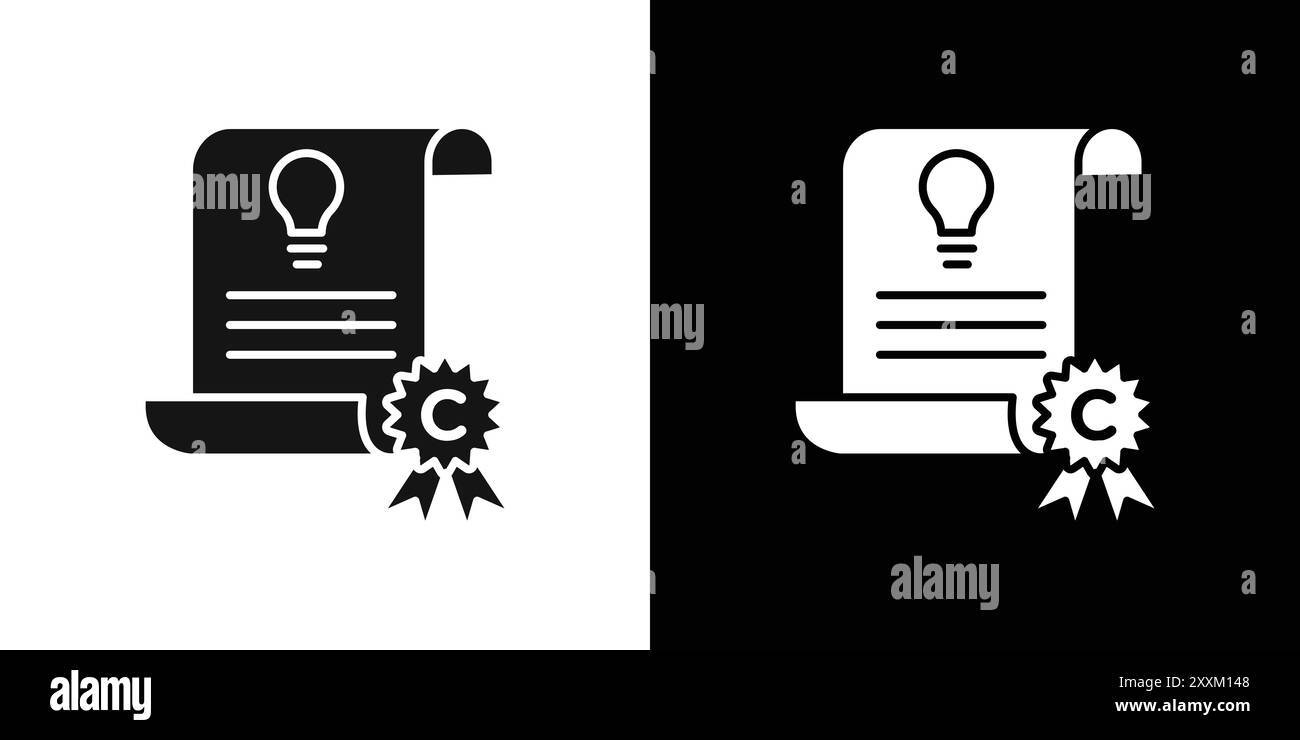 Intellectual property and copyright icon Vector symbol or sign set ...