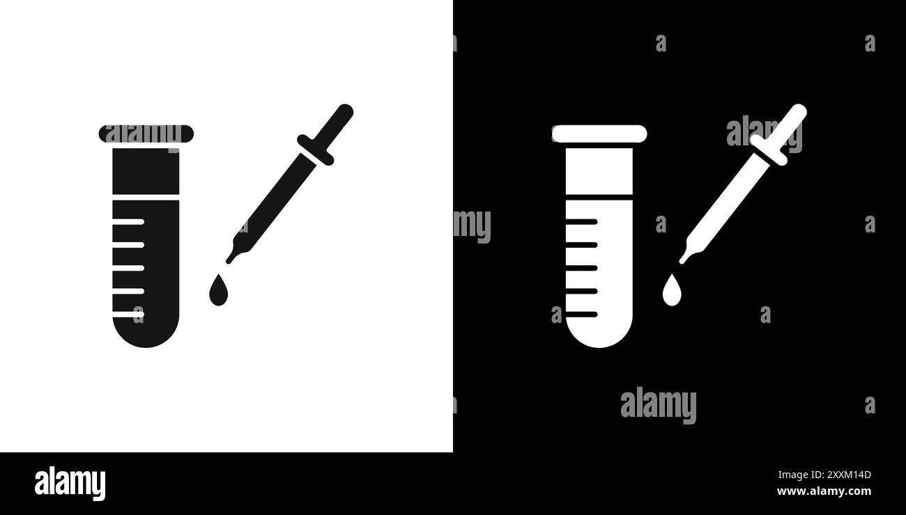 Laboratory test icon Vector symbol or sign set collection in black and ...
