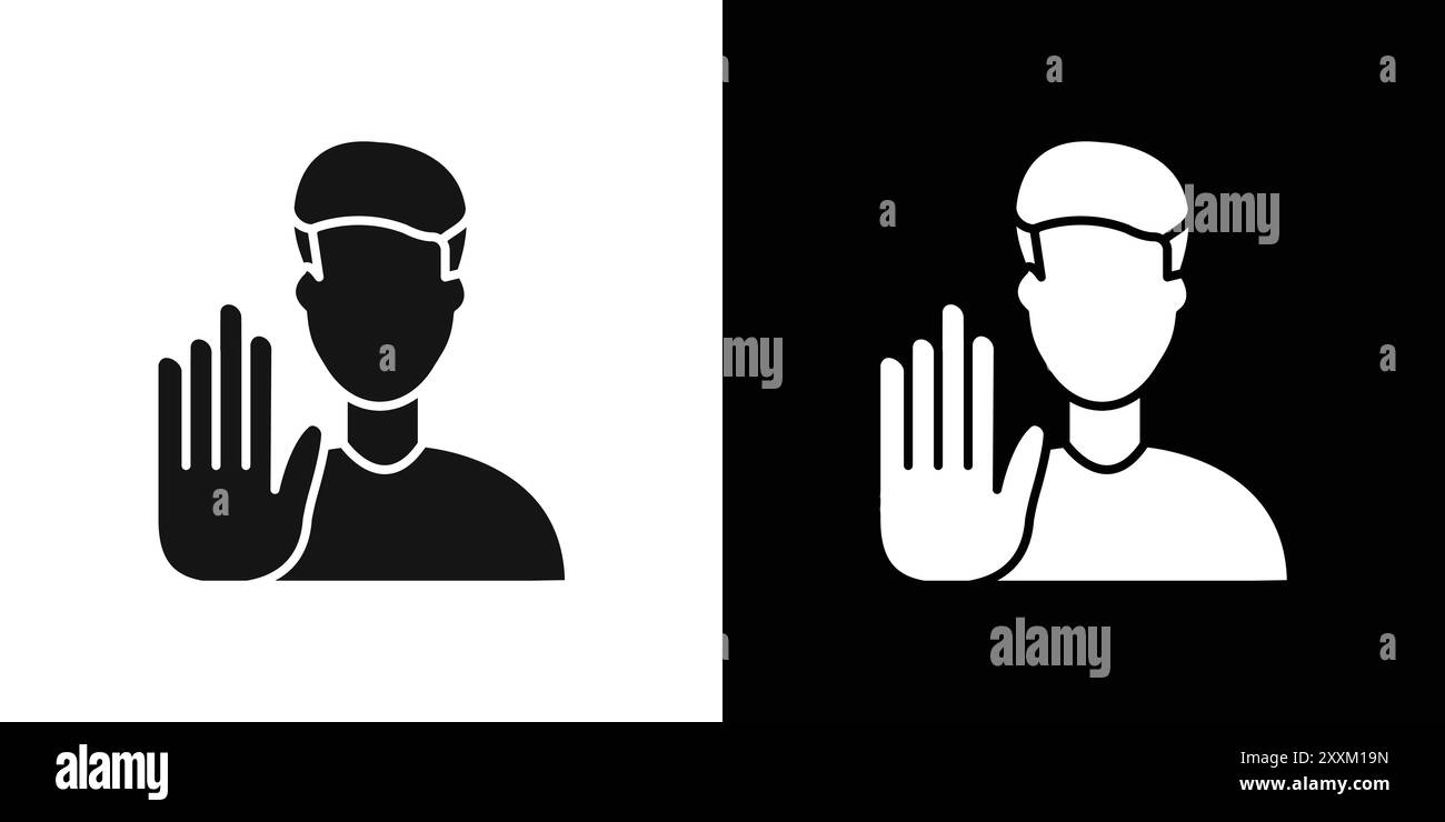 Rejection icon Vector symbol or sign set collection in black and white ...