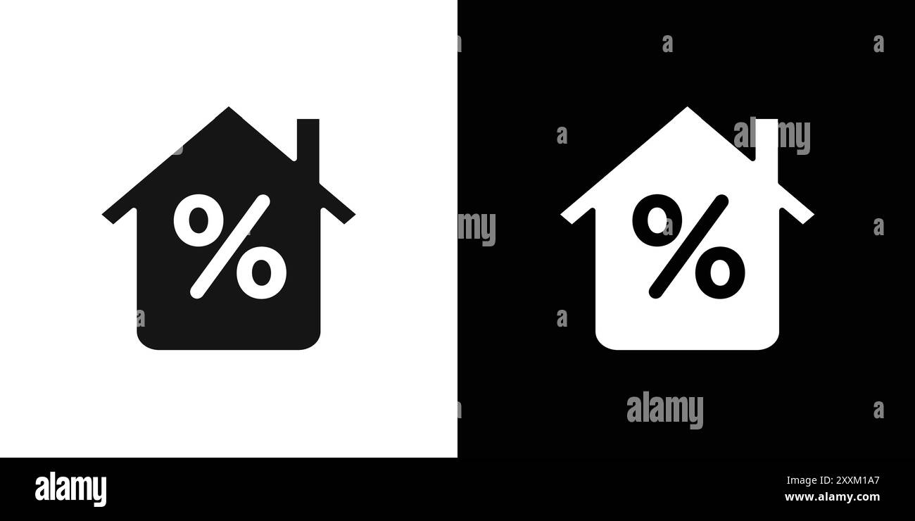 Rate for mortgage icon Vector symbol or sign set collection in black ...