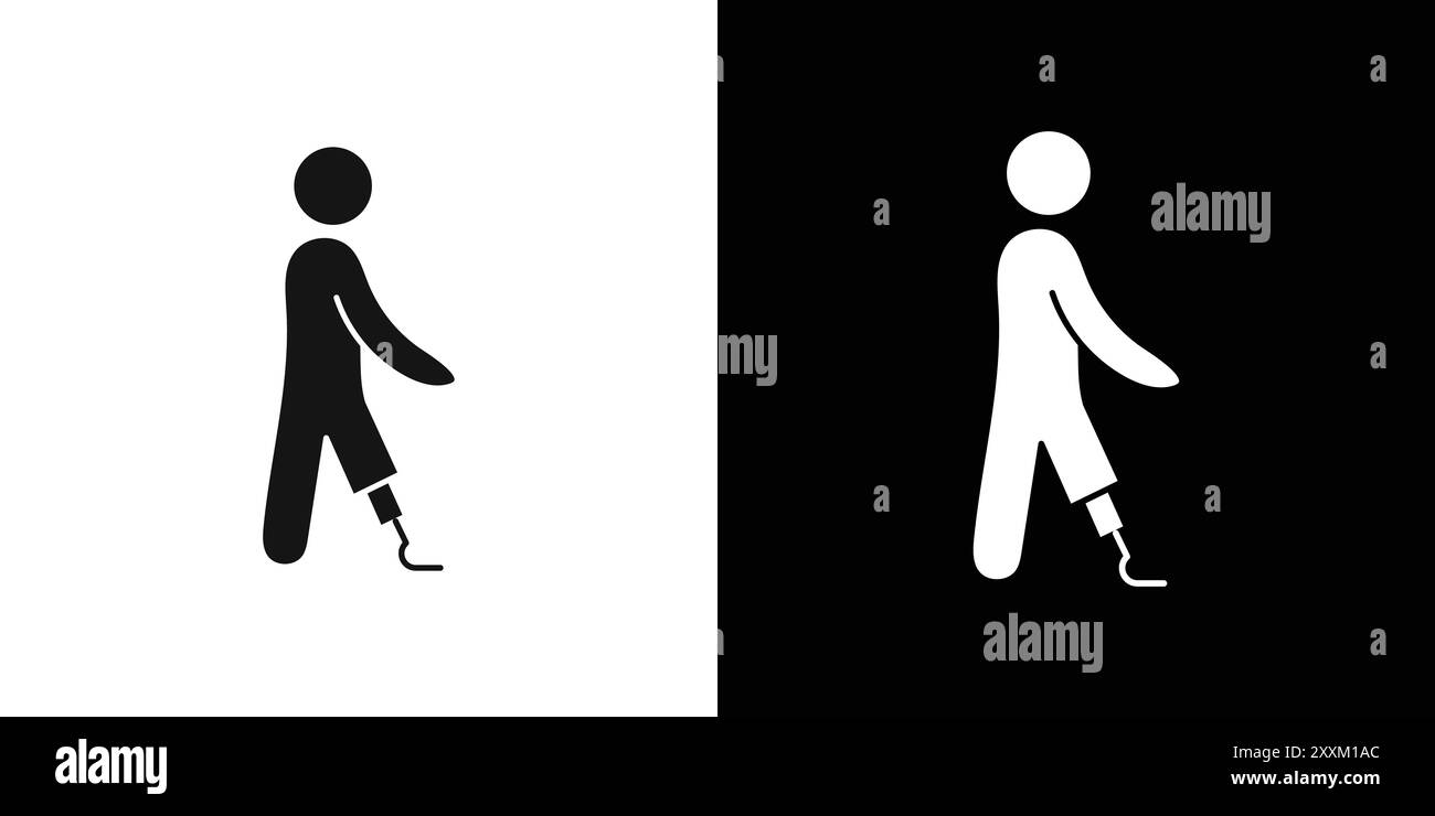 Prosthetic leg icon Vector symbol or sign set collection in black and ...