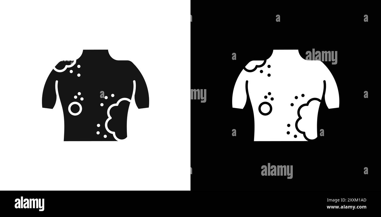 Skin cancer icon Vector symbol or sign set collection in black and ...