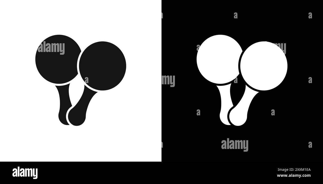 Maracas icon Vector symbol or sign set collection in black and white ...