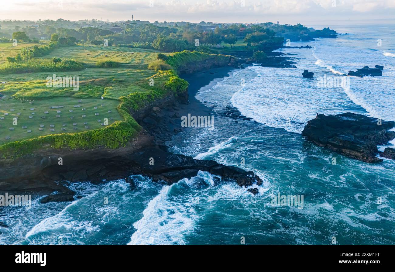 Cliff sea coast near Tanah Lot, Bali, Indonesia Stock Photo - Alamy