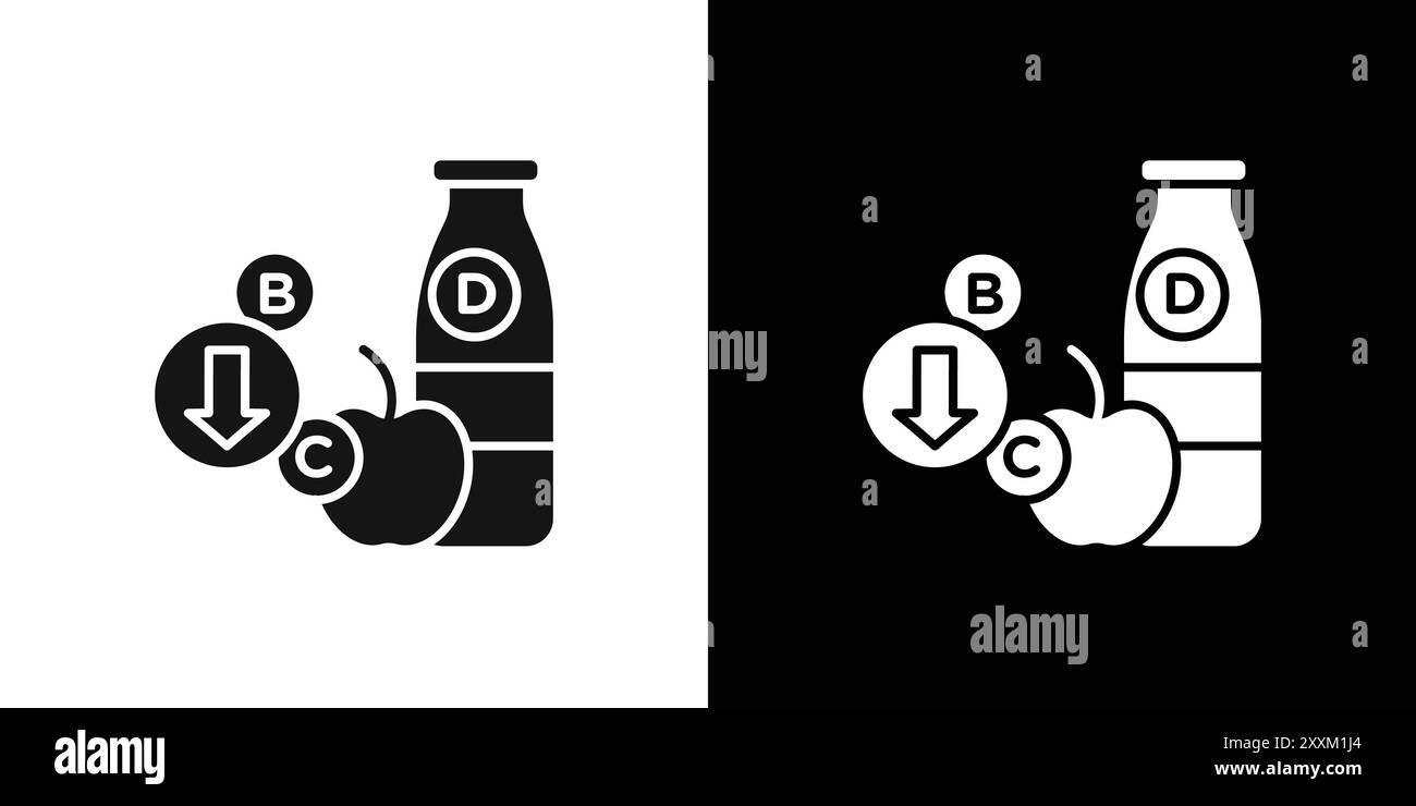Vitamin deficiency icon Vector symbol or sign set collection in black ...