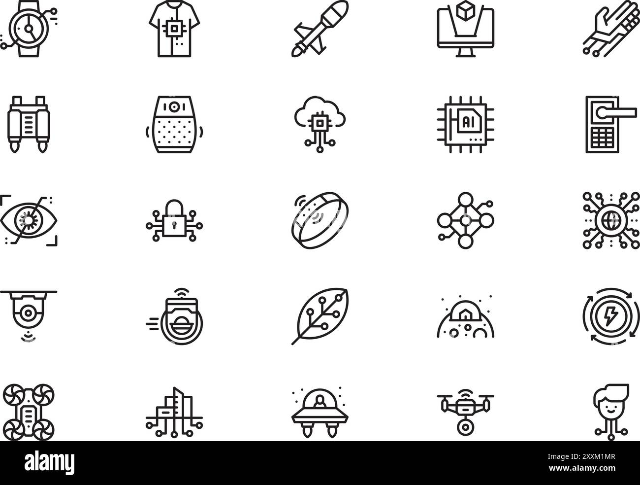 Technology of the future icons collection is a vector illustration with ...