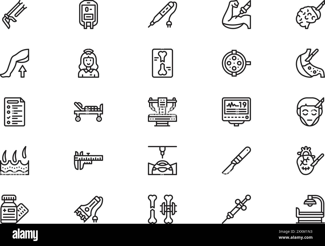 Surgery icons collection is a vector illustration with editable stroke ...