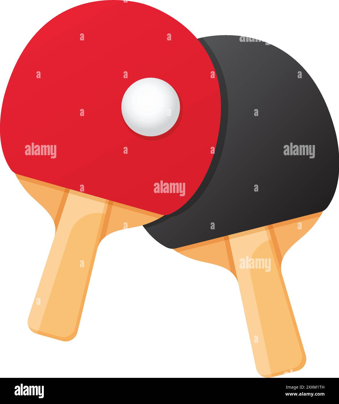 Ping pong icon in flat style. Racket and ball vector illustration on ...