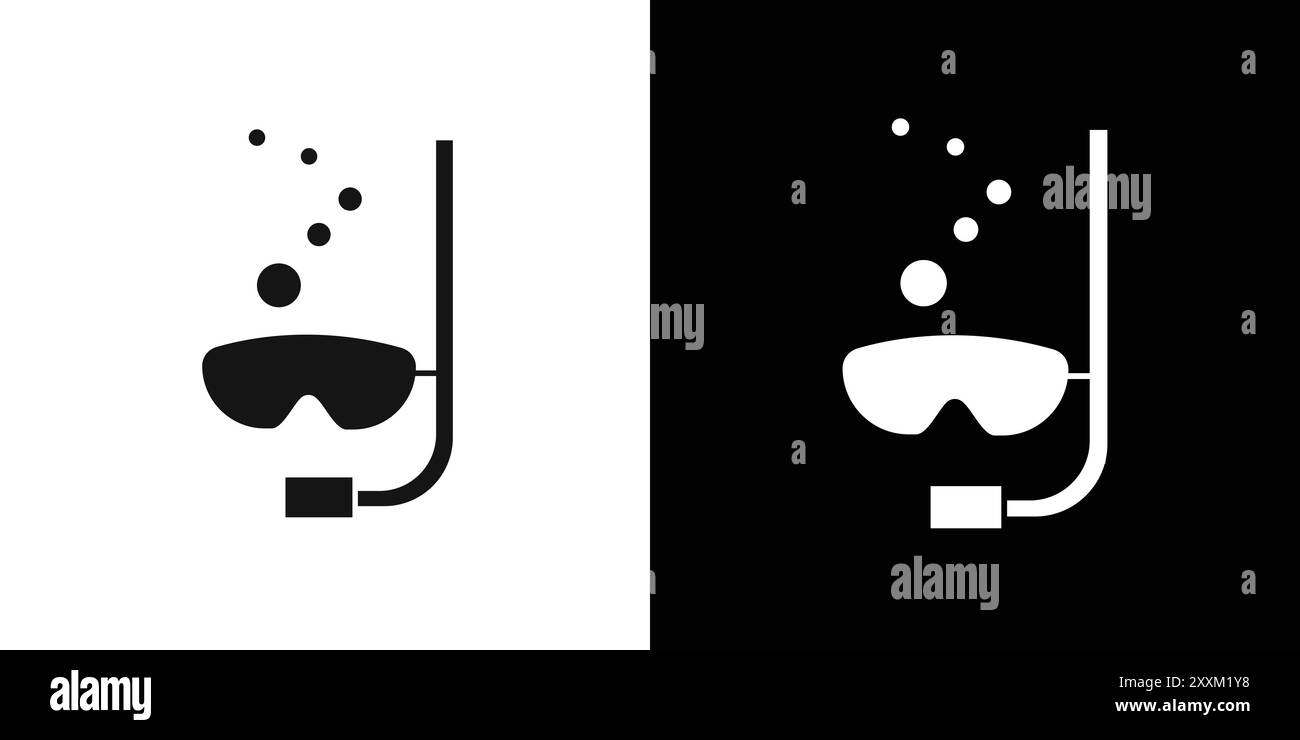 Snorkeling under water icon Vector symbol or sign set collection in ...