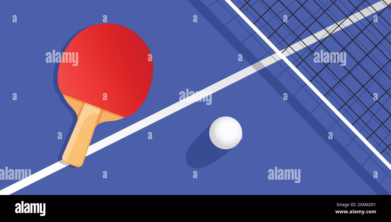 Ping pong icon in flat style. Racket and ball vector illustration on ...