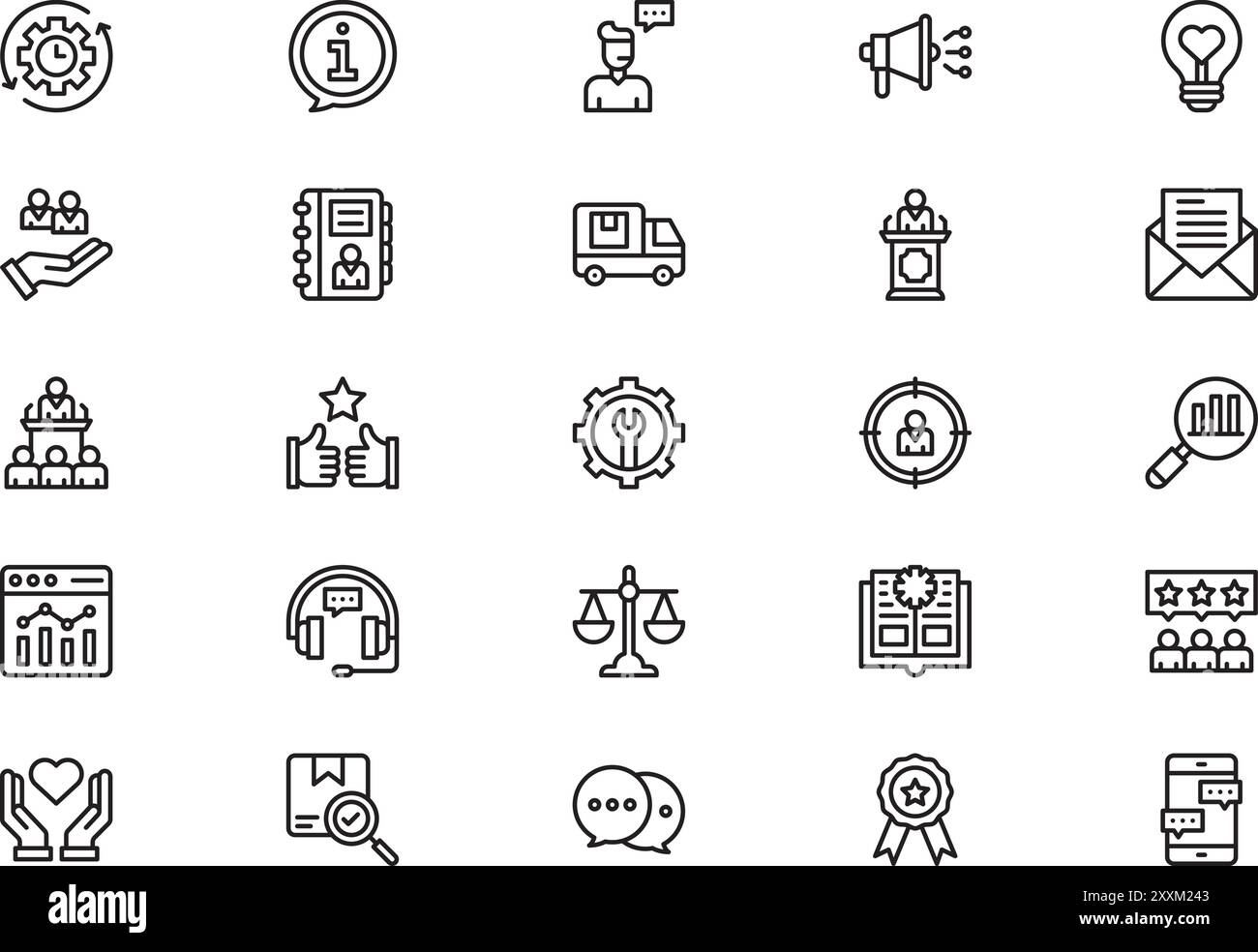 Customer relationship icons collection is a vector illustration with ...
