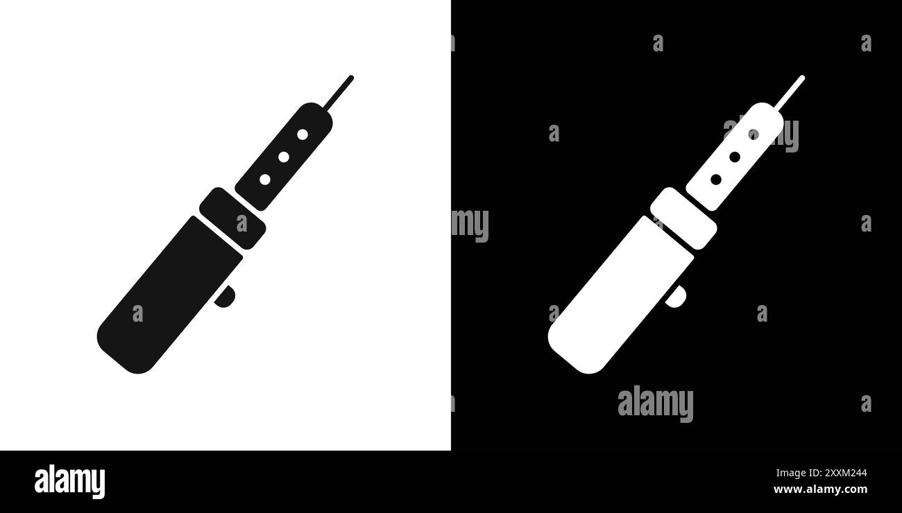 Soldering iron icon Vector symbol or sign set collection in black and ...