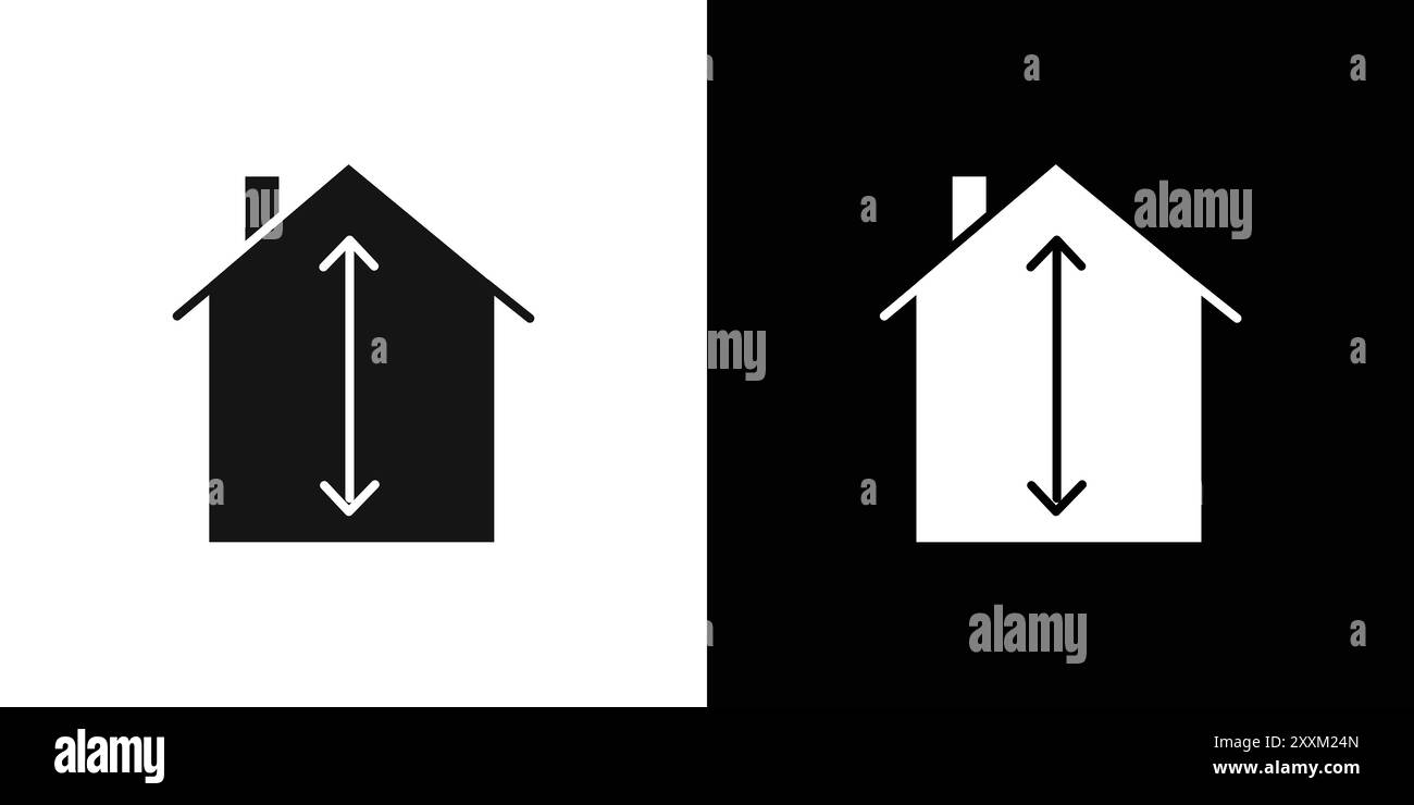 Minimum ceiling heights icon Vector symbol or sign set collection in ...