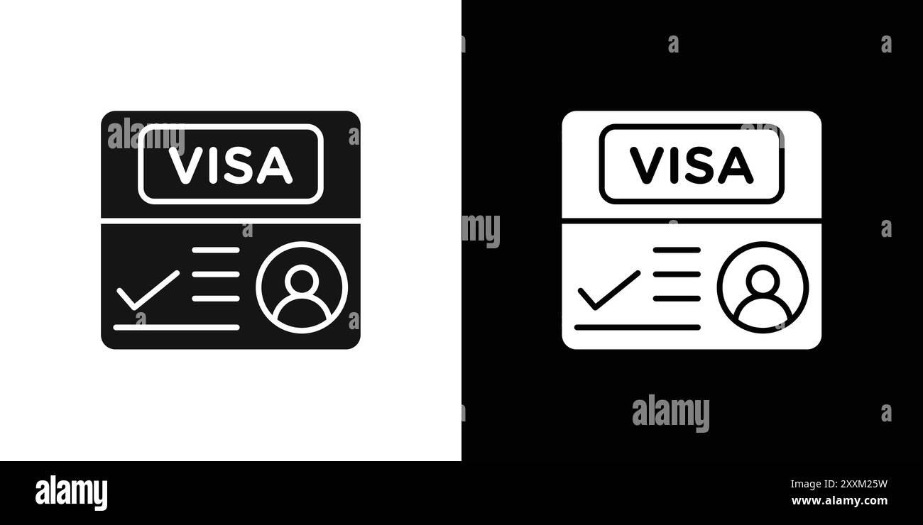 Start up visa icon Vector symbol or sign set collection in black and ...