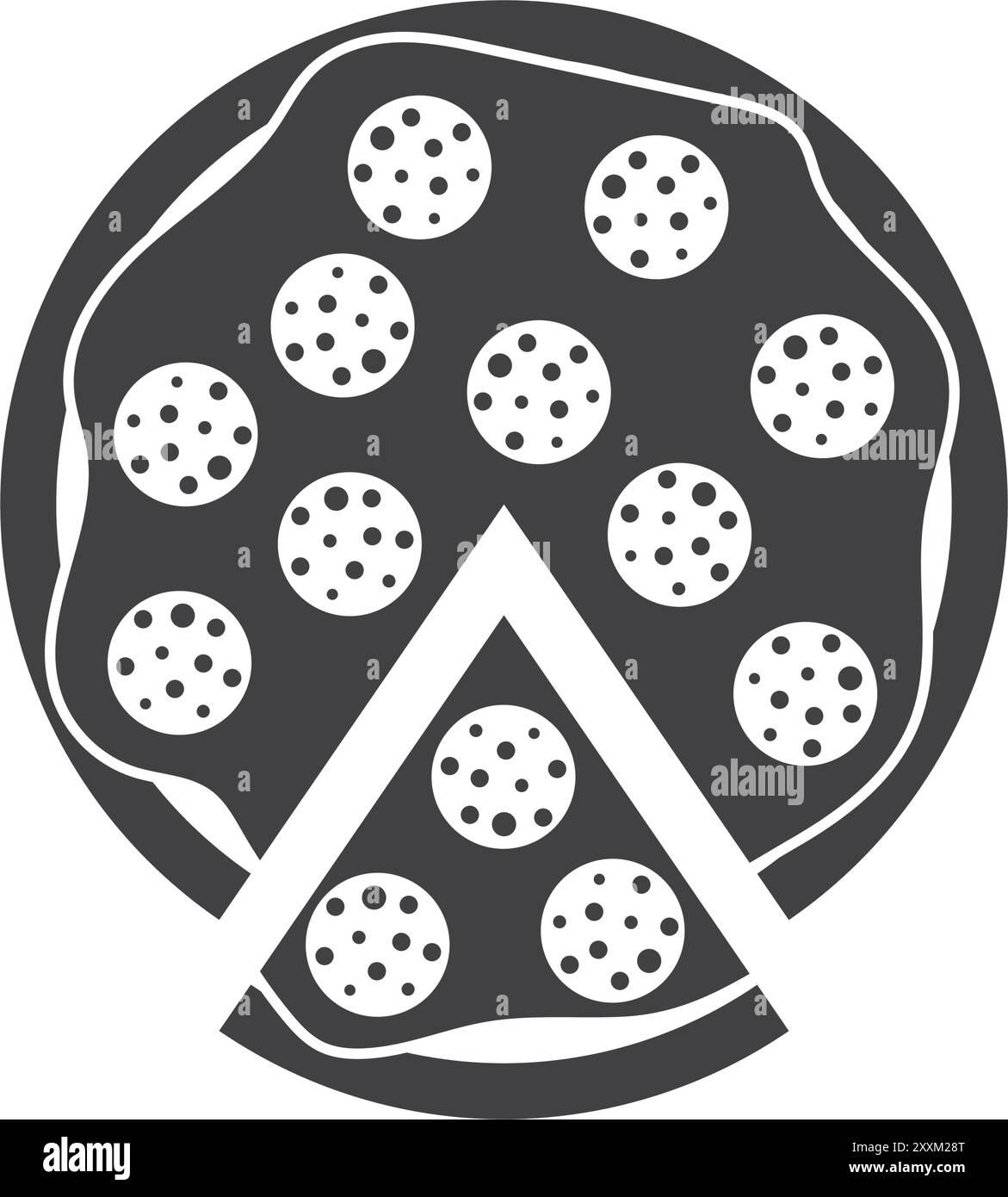 Pizza icon in flat style. Pepperoni food vector illustration on ...