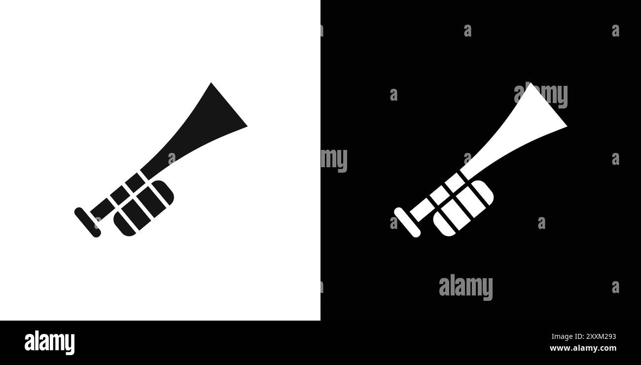 Trumpet icon Vector symbol or sign set collection in black and white ...