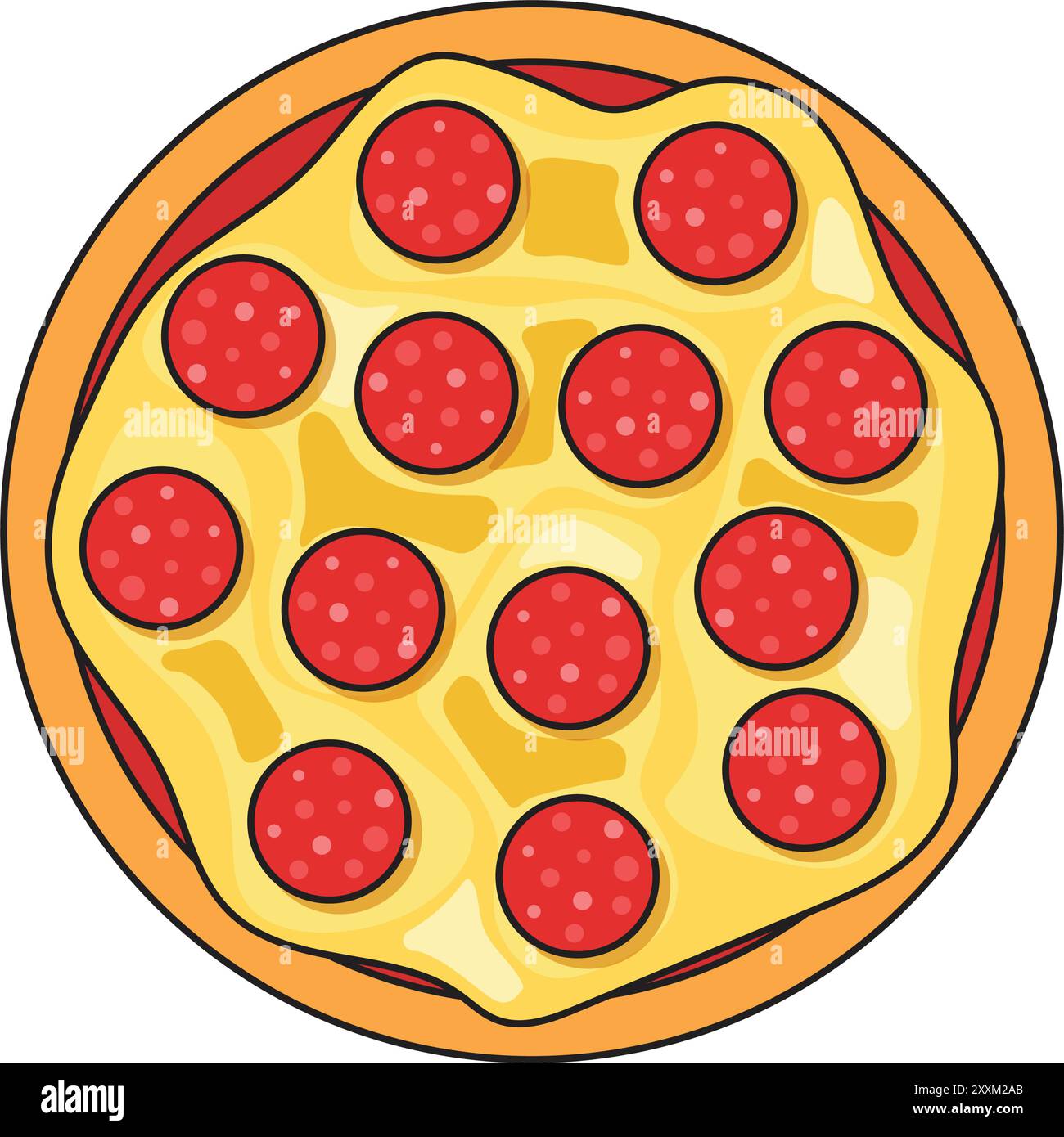 Pizza icon in flat style. Pepperoni food vector illustration on ...