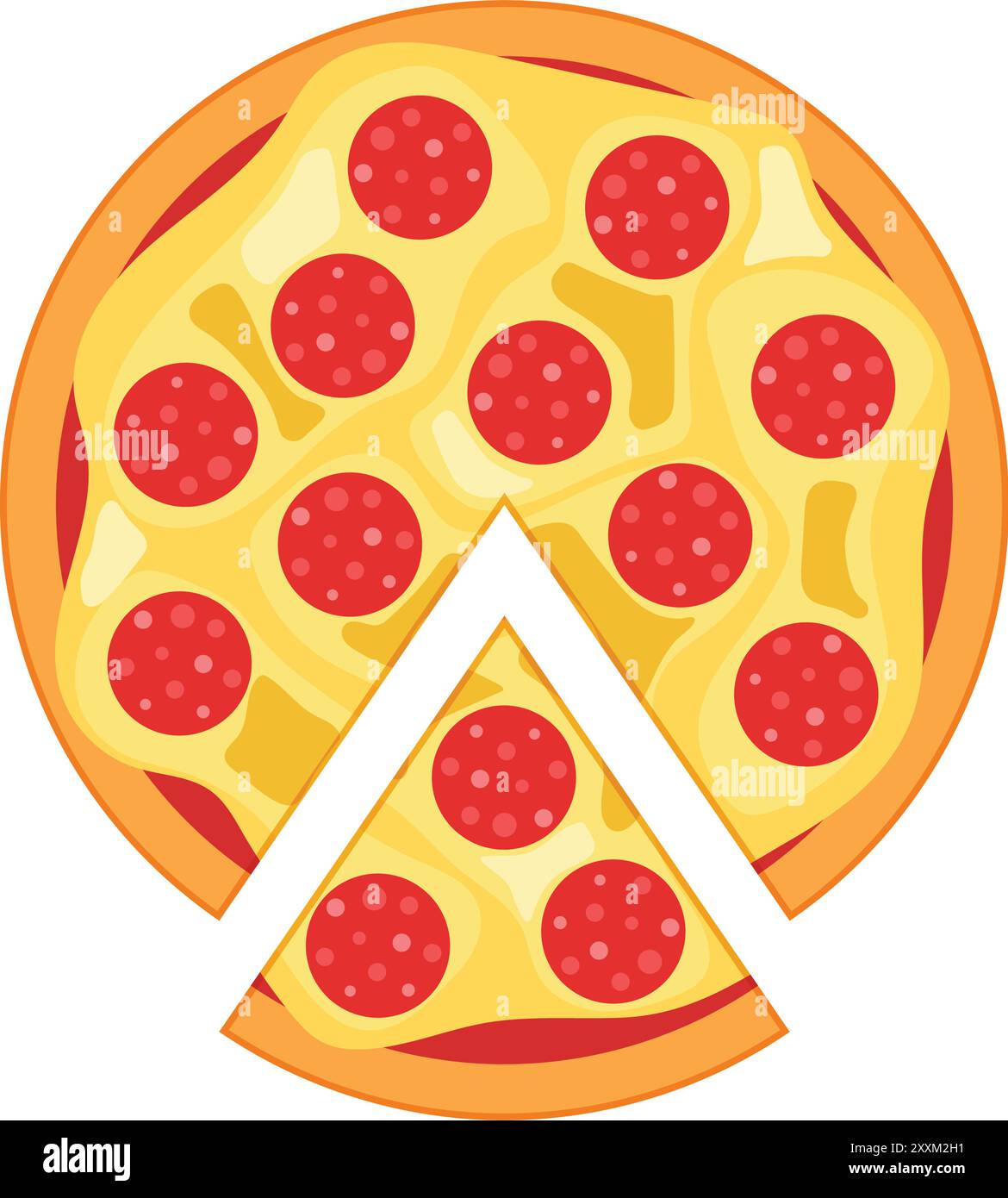 Pizza icon in flat style. Pepperoni food vector illustration on ...