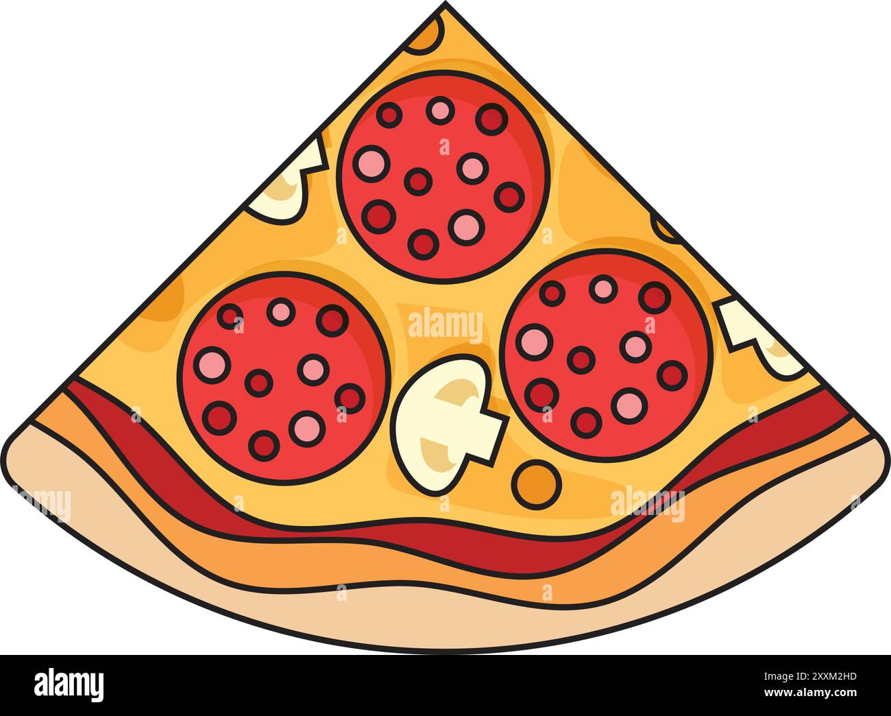 Piece of pizza icon in flat style. Pepperoni slice food vector ...
