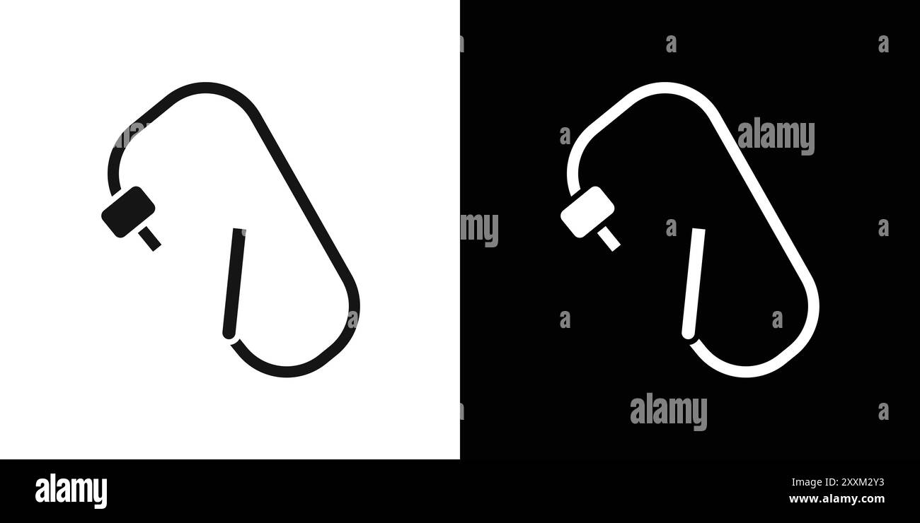 Rope Hook icon Vector symbol or sign set collection in black and white ...
