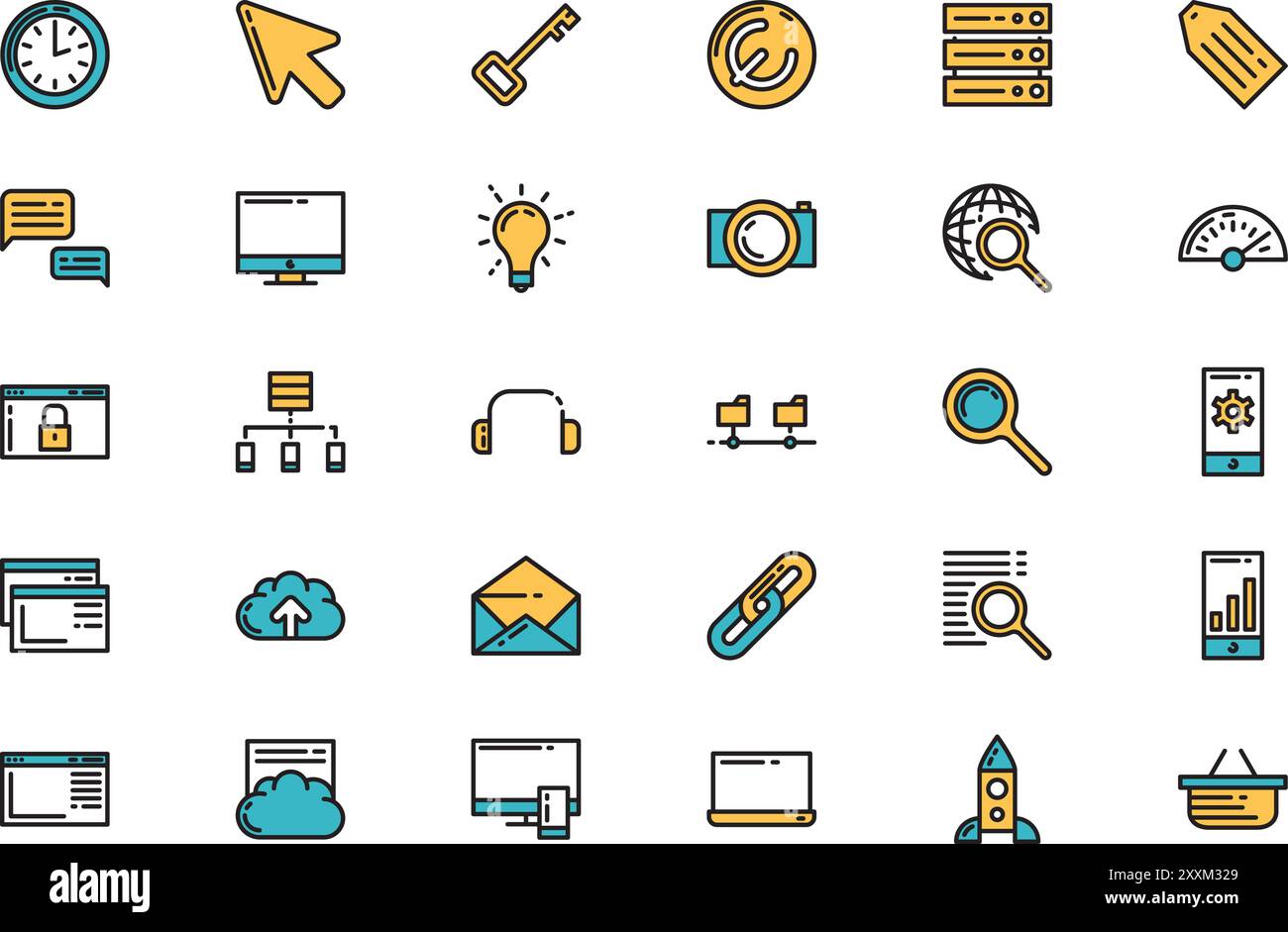 Seo Icon Set Icons Collection Is A Vector Illustration With Editable Stroke Stock Vector Image