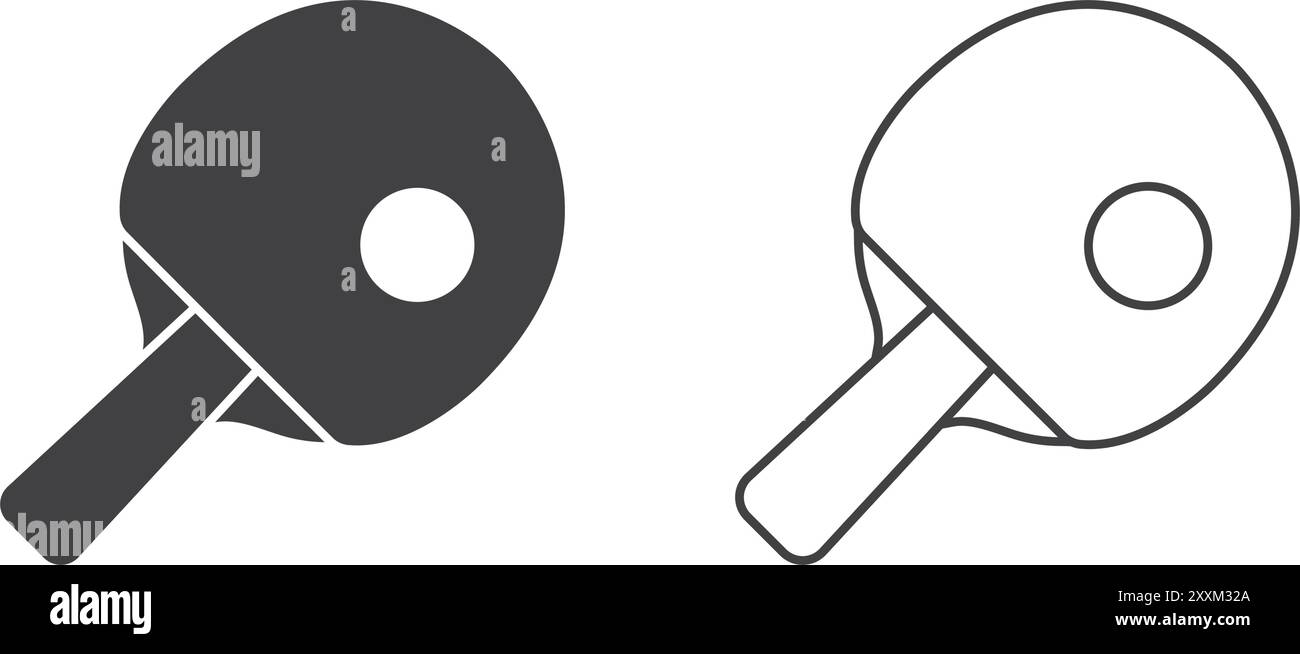 Ping pong icon in flat style. Racket and ball vector illustration on ...