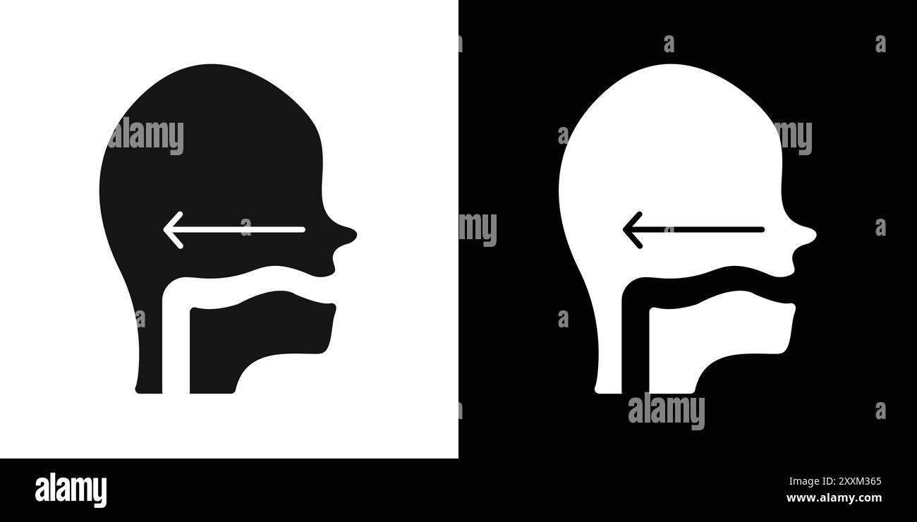 Swallowing reflex icon Vector symbol or sign set collection in black ...