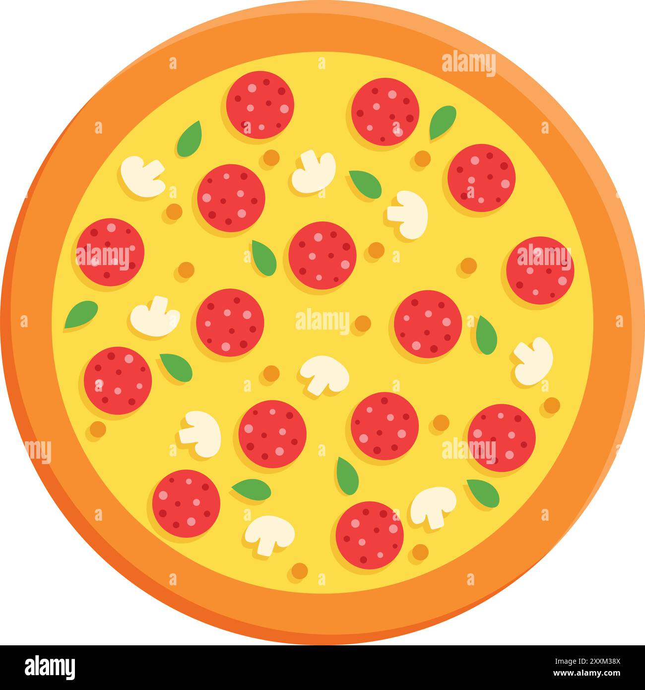 Pizza icon in flat style. Pepperoni food vector illustration on ...