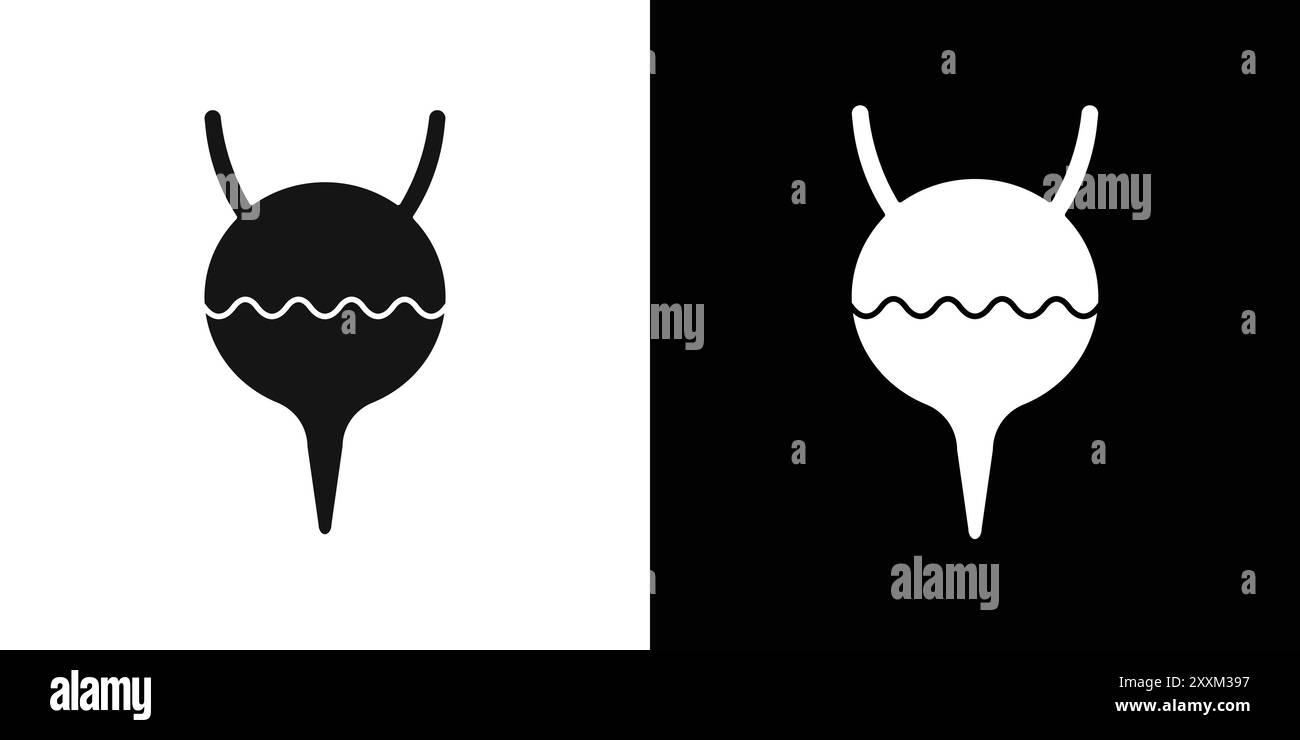 Urinary bladder icon Vector symbol or sign set collection in black and ...
