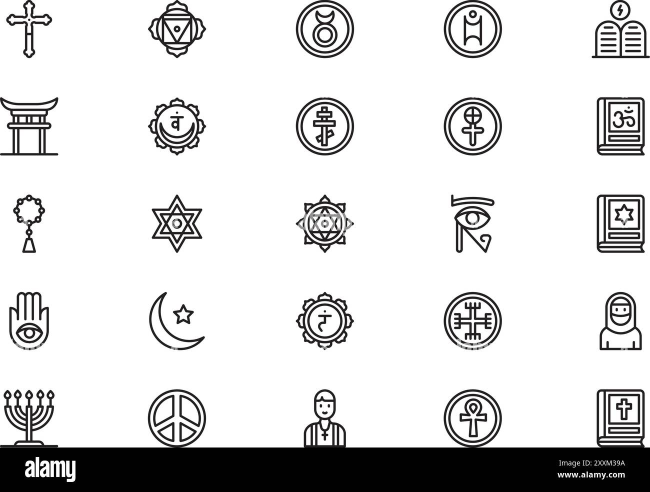 Spiritual icons collection is a vector illustration with editable ...