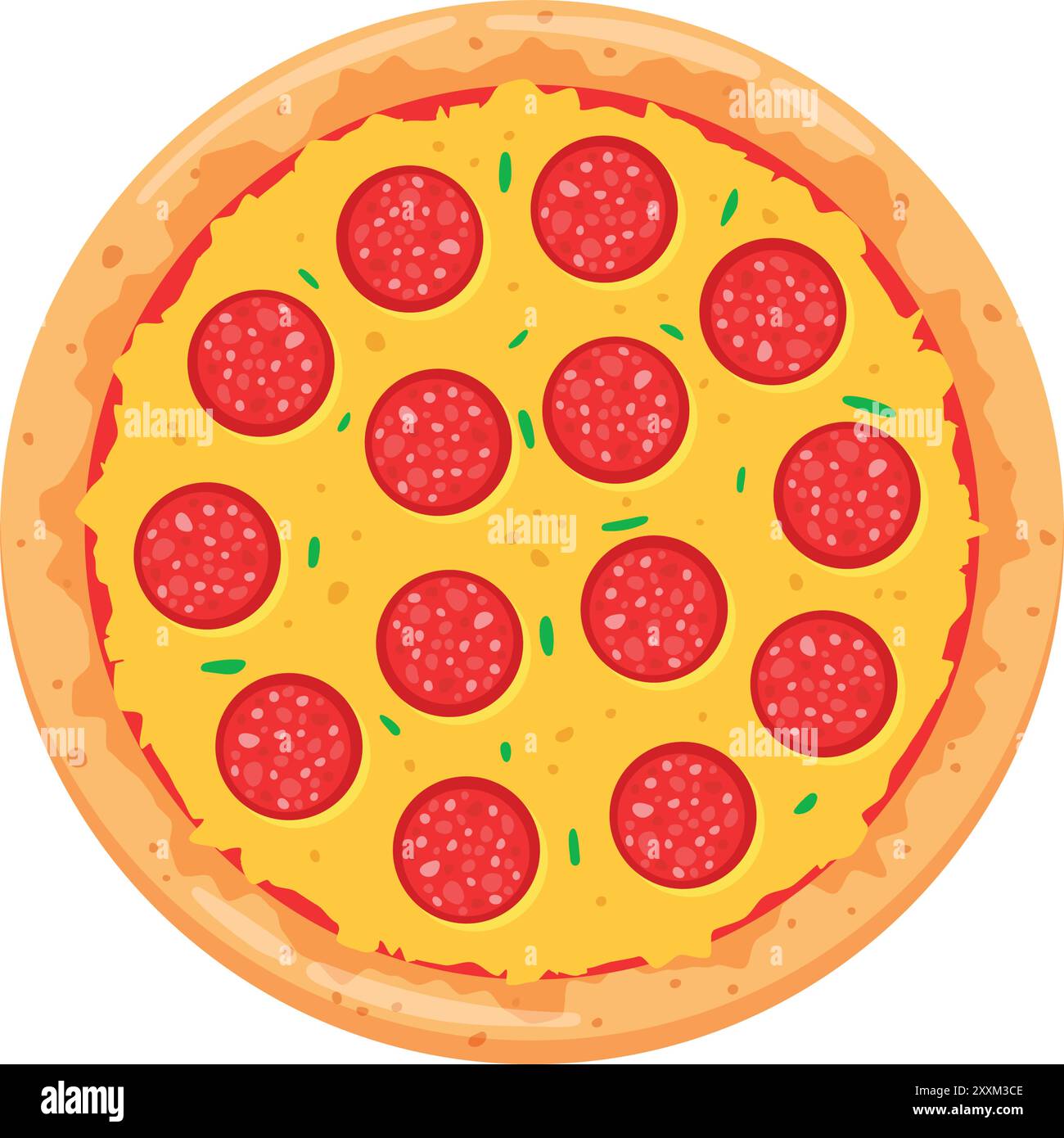 Pizza icon in flat style. Pepperoni food vector illustration on ...