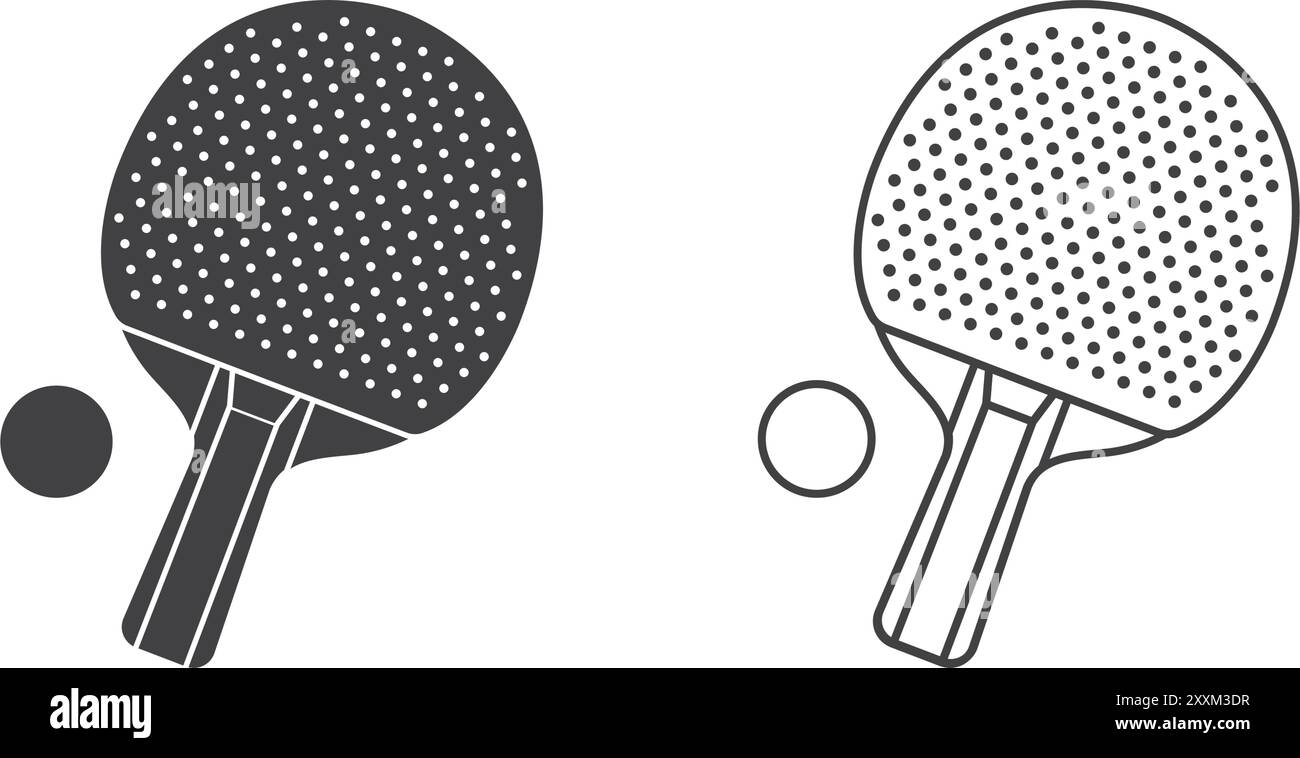 Ping pong icon in flat style. Racket and ball vector illustration on ...