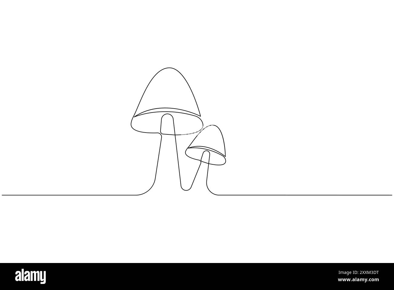 Mushroom continuous one line drawing of isolated outline vector icon ...