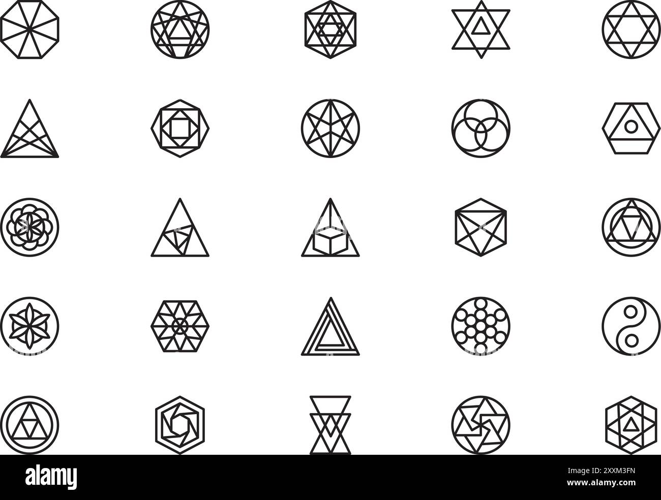 Sacred geometry icons collection is a vector illustration with editable ...