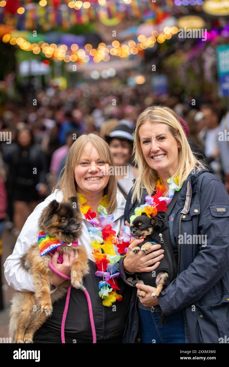 Manchester, UK. 25 Aug, 2024. L-R Rachel and Laura from Chorley ...