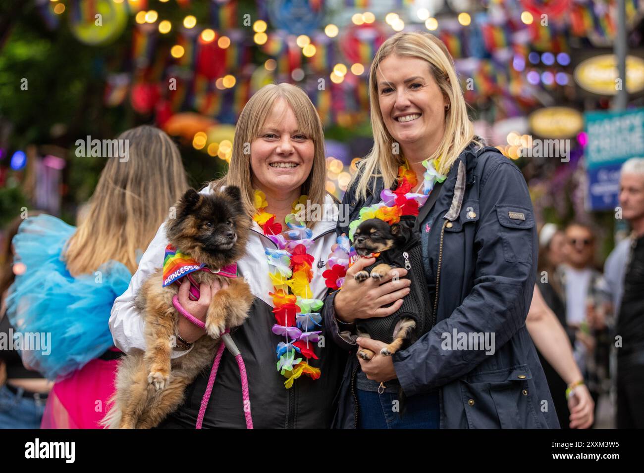 Manchester, UK. 25 Aug, 2024. L-R Rachel and Laura from Chorley ...